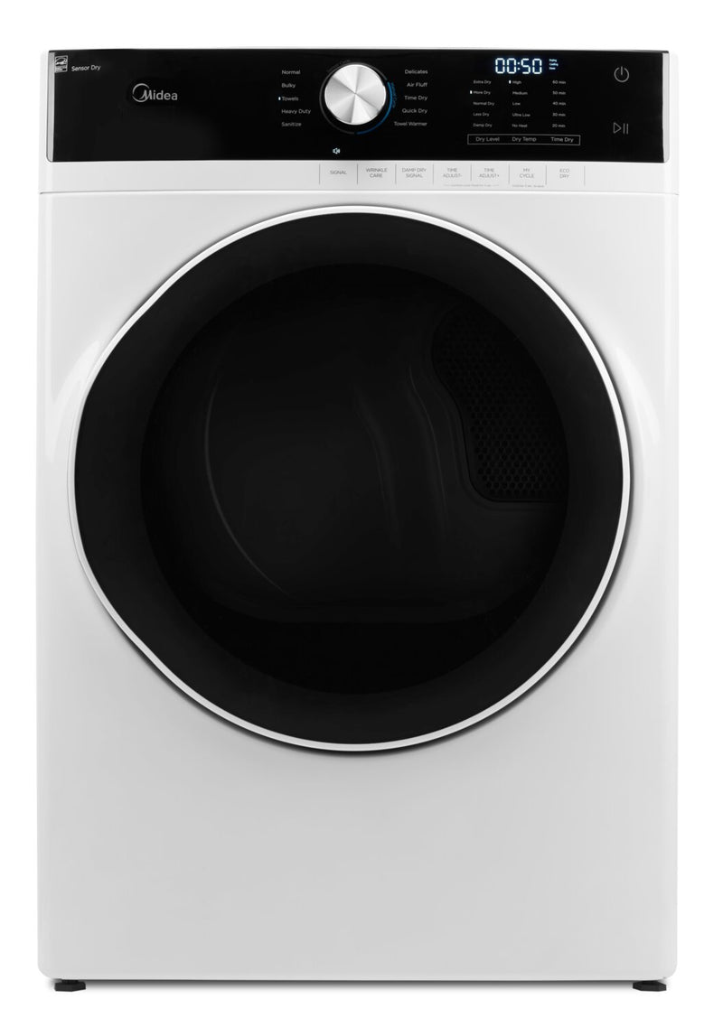 Midea 8 Cu. Ft. Electric Dryer - White - Stackable - MLE52N4AWW - The Brick