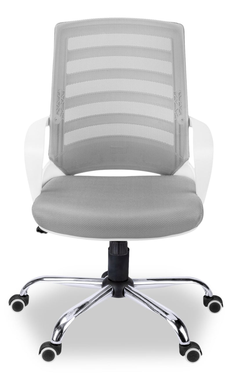 Felton 24" Office Chair - White with Grey Mesh - The Brick