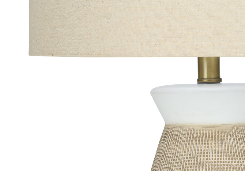 27" Cream Ceramic Table Lamp with Beige Shade - The Brick