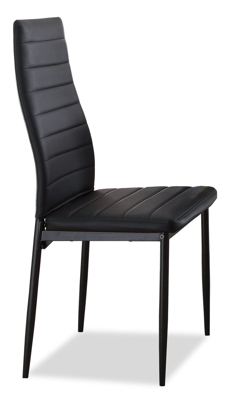 Onyx Dining Chair with Vegan-Leather Fabric, Metal - Black - The Brick