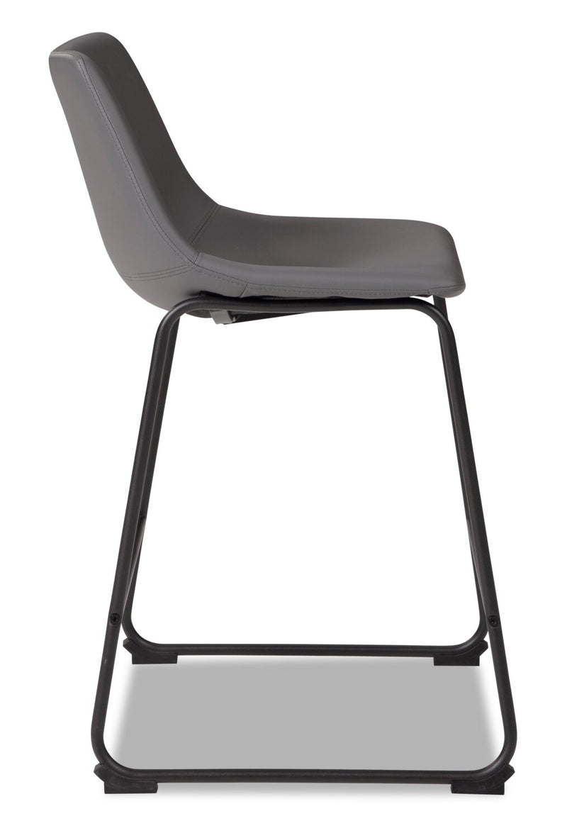 Cole Counter-Height Stool with Vegan Leather Fabric, Metal - Grey - The ...