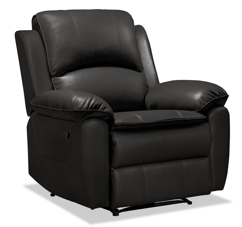 Chandler 37" Leather-Look Fabric Reclining Chair - Grey - The Brick