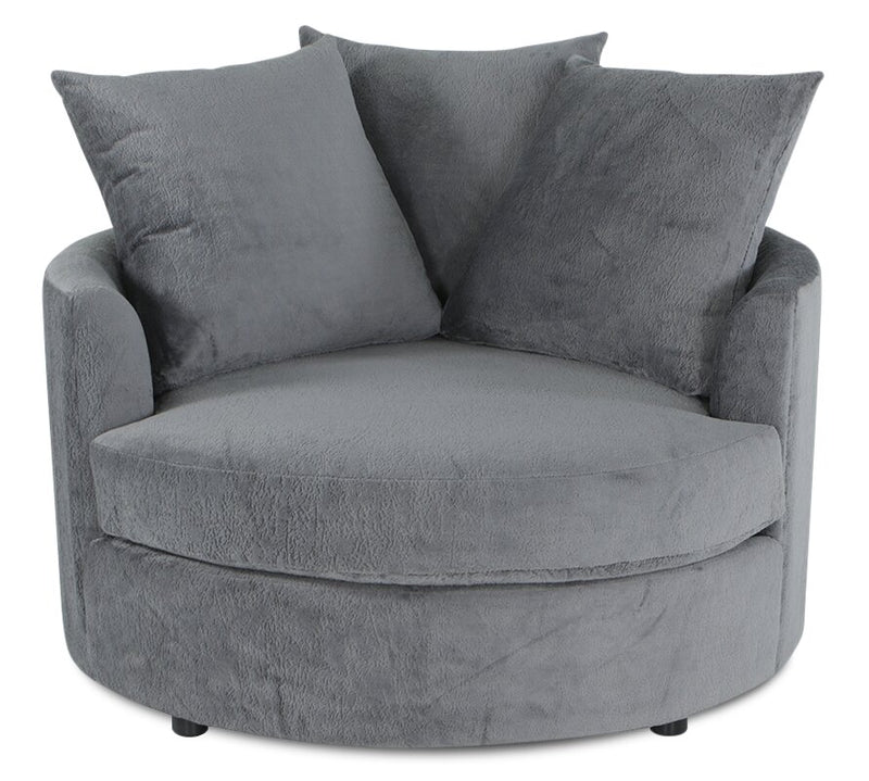 Made in Canada Grande 48" Chenille Fabric Cuddler Accent Chair - Pl ...