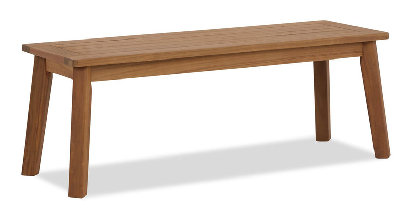 Bern Outdoor Patio Bench - 46"W, Acacia Wood & Polyrethane Finish ...