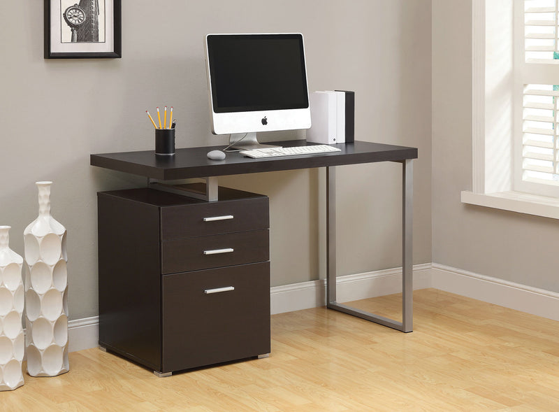 Rimini 48" Computer Office Desk with 3-Drawers - Cappuccino - The Brick