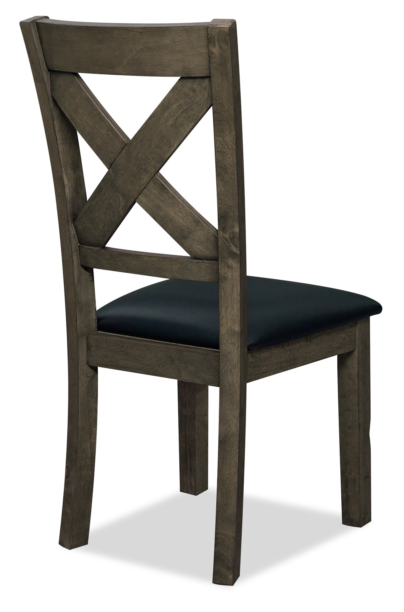 Talia Dining Chair with Vegan-Leather Fabric, Cross-Back - Grey/Brown ...