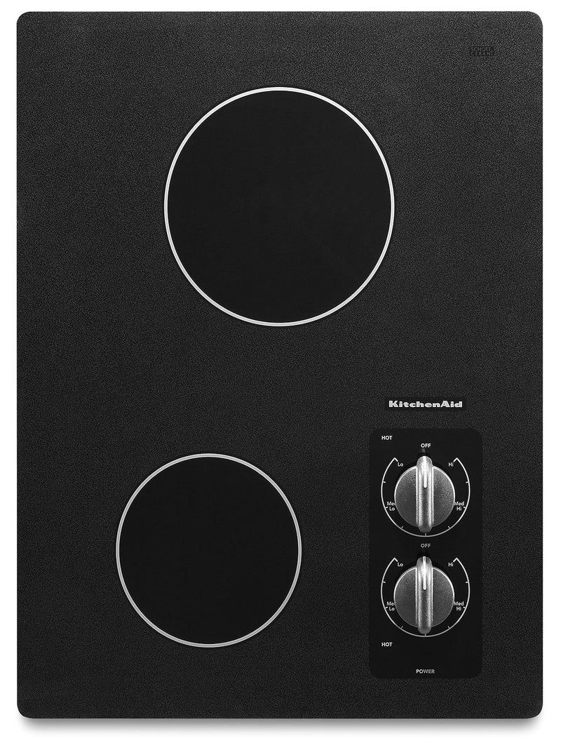 KitchenAid 15" 2-Element Electric Cooktop - Black - KECC056RBL - The Brick